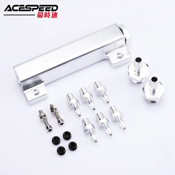 1/8 NPT 6 Port Vacuum Manifold Kit fit Turbo Boost Intake Manifold For ...