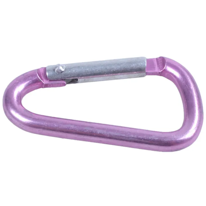 3X Pink Aluminum Alloy D-Shape Spring-Loaded Gate Closure Carabiner ...