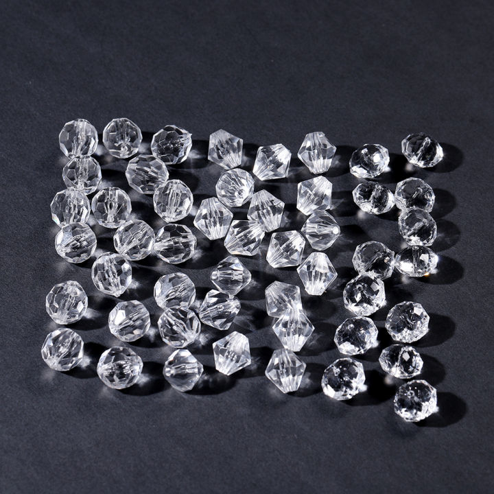 10-300pcs 4-16mm Translucent Crystal Acrylic Bead Faceted Spacer Bead ...
