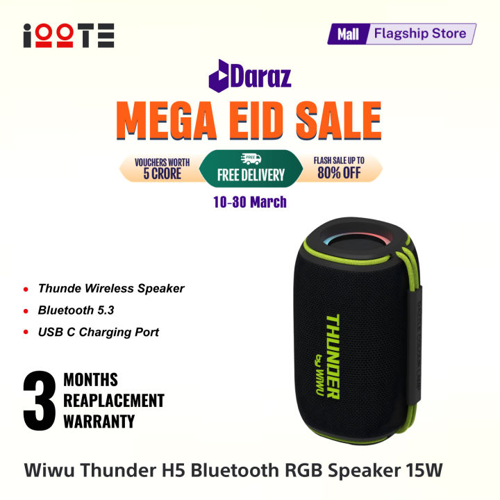 Wiwu Thunder H5 Bluetooth RGB Speaker 15W | Daraz.com.bd
