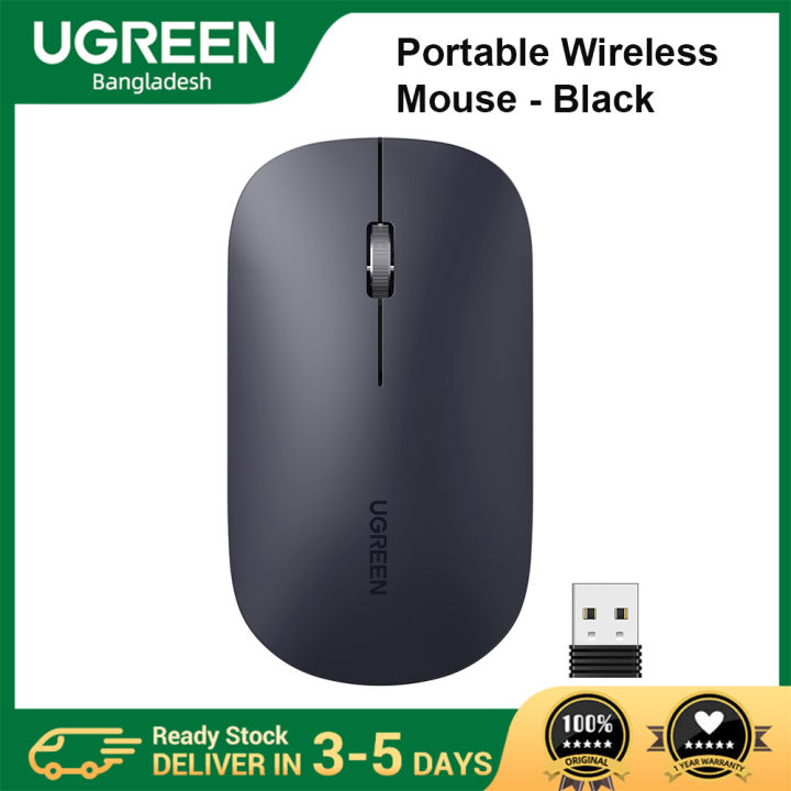 UGREEN MU001 Portable Wireless Mouse - Black/Green/Gray - Mode ...