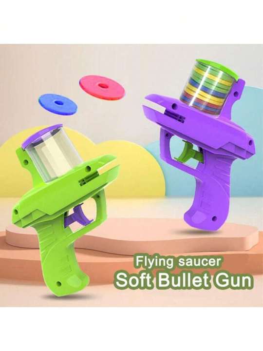 Disc Launcher Shooter Toy Gun with 1 Gun and 15 Frisbees,Creative Gift ...