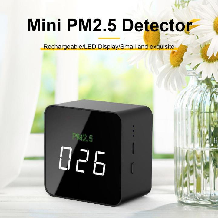 Mini PM2.5 Detector USB Air Quality Tester Monitor Meter Rechargeable ...