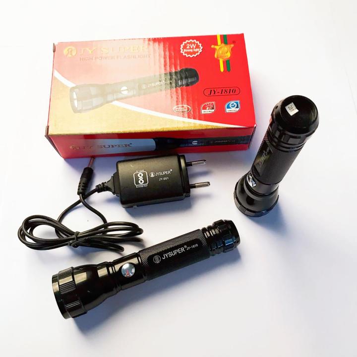 JY SUPER 1810 Torch Light 3W LED Torch Lite Rechargeable LED Flashlight ...