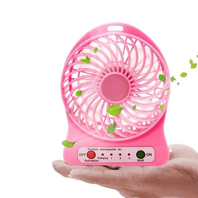 Rechargeable Mini Fan - Pink | Daraz.com.bd