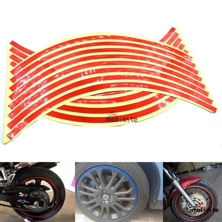Motorcycle/Car/Bicycle Wheels Stickers Moto Reflective protection Inner ...