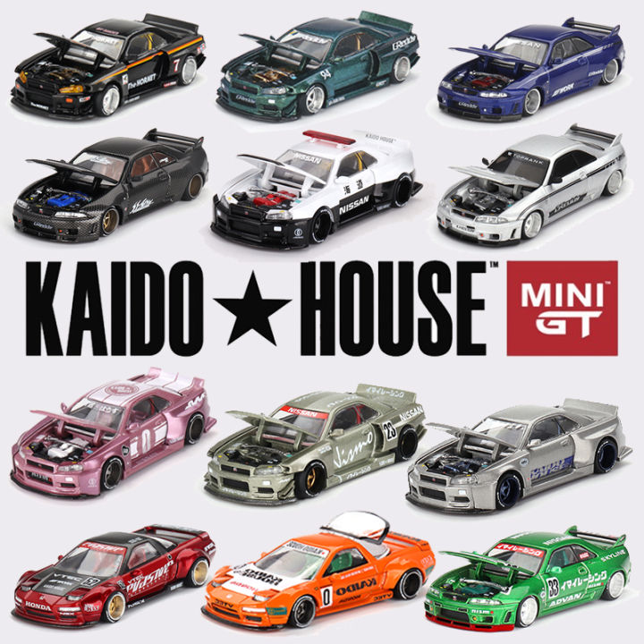 Kaido House + MINIGT 1/64 Nissan Skyline GT-R (R34)(R33) Honda NSX ...