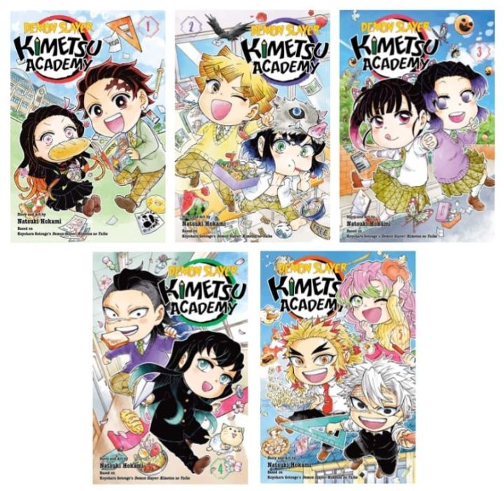 Demon Slayer: Kimetsu Academy Series 5-Book Collection Set (Vol.1 to ...