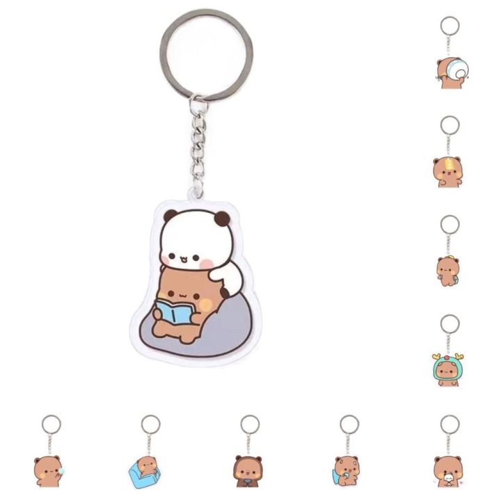 Charm Keyring Acrylic Super Cute Couple Keychain Animal Sweet Bubu Dudu ...