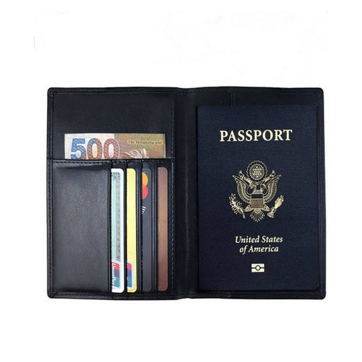Artificial Leather Passport Holder - Black - Elegant and Refined ...