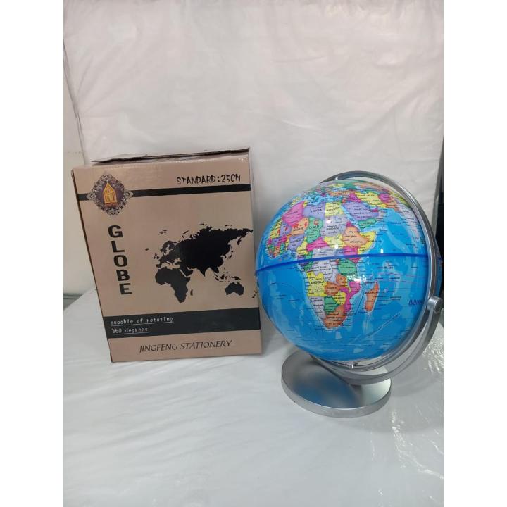 360° Rotating 25 cm Earth Globe World Map With Stand Geography | Daraz ...