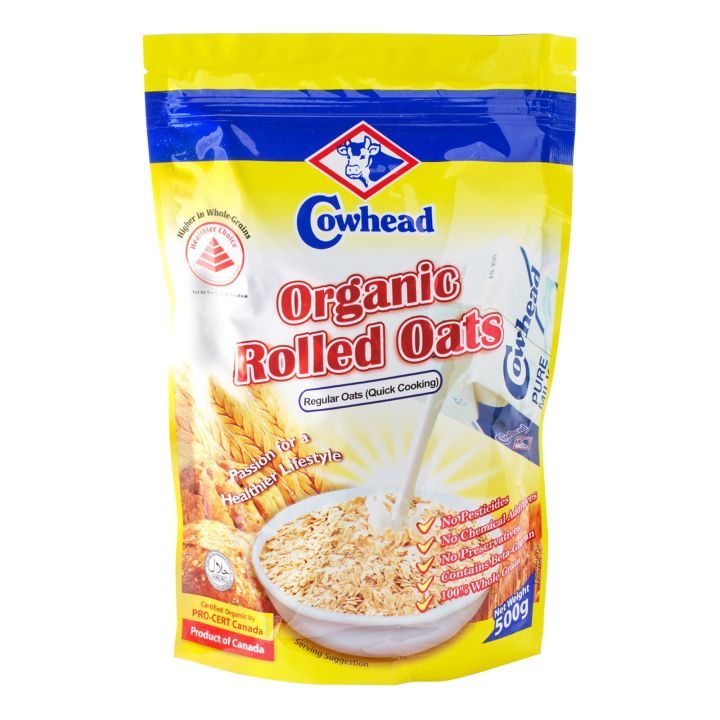 Cowhead Organic Rolled Oats 500 Gm | Daraz.com.bd