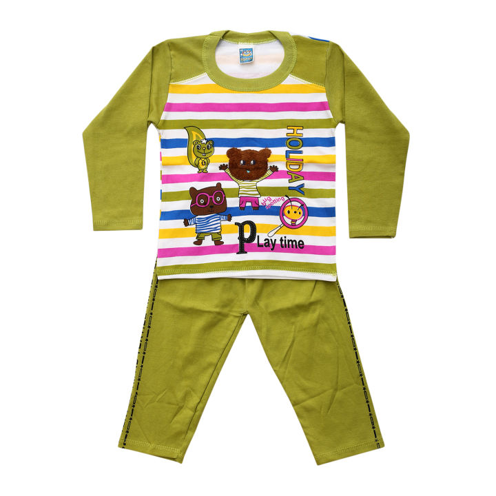 Cute cotton clothes and pants combo for kids in winter(staip color ...