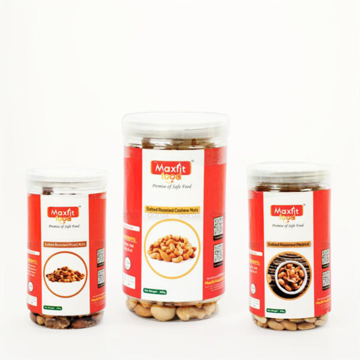 Maxfit Food Combo Pack Fried Cashew 400gm, Fried Mixed Nuts 400gm ...
