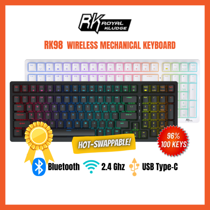 RK98 Tri-mode Royal Kludge Wireless Mechanical Gaming Keyboard with ...