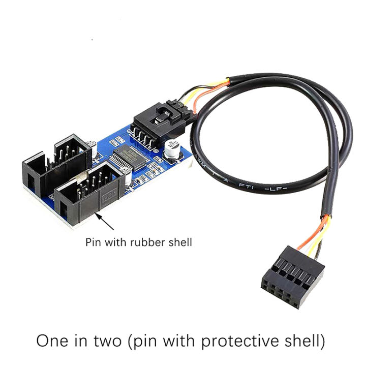 1Pc USB 9 Pin Interface Header Motherboard Extension Splitter 1 To 2 ...