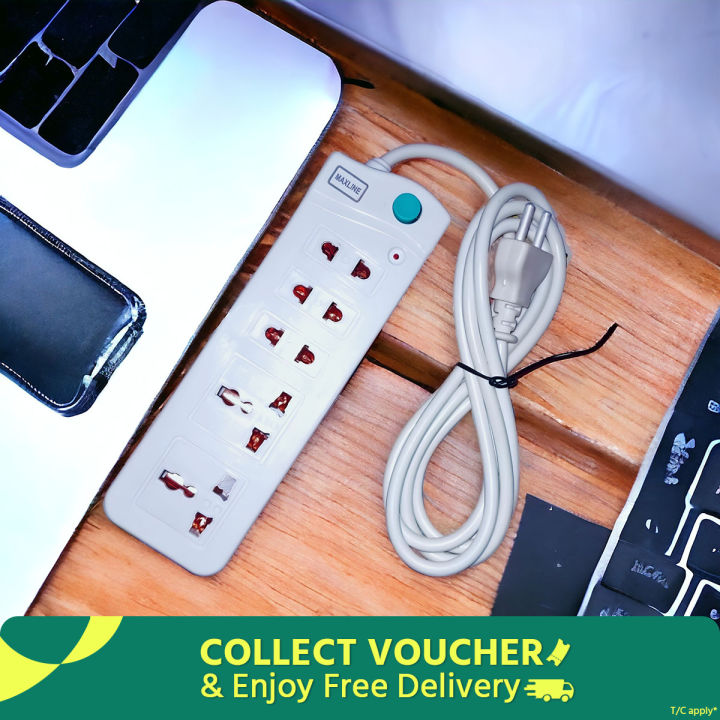 Multi Plug Maxline 209 Multiplug 5 Port Extension Socket 7/15 Feet ...