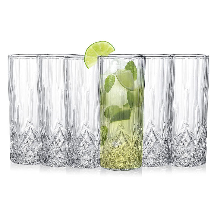 New Nasir Drinking Water Tall Glass - 6-Piece Set- Stay Hydrated In ...