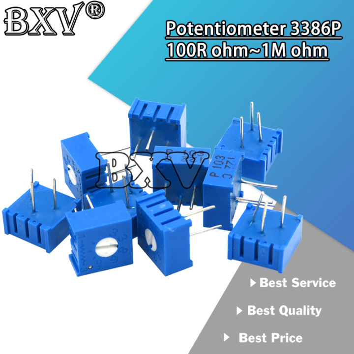 10PCS 3386P Potentiometer Precision Adjustable Resistance 100 200 500 ...