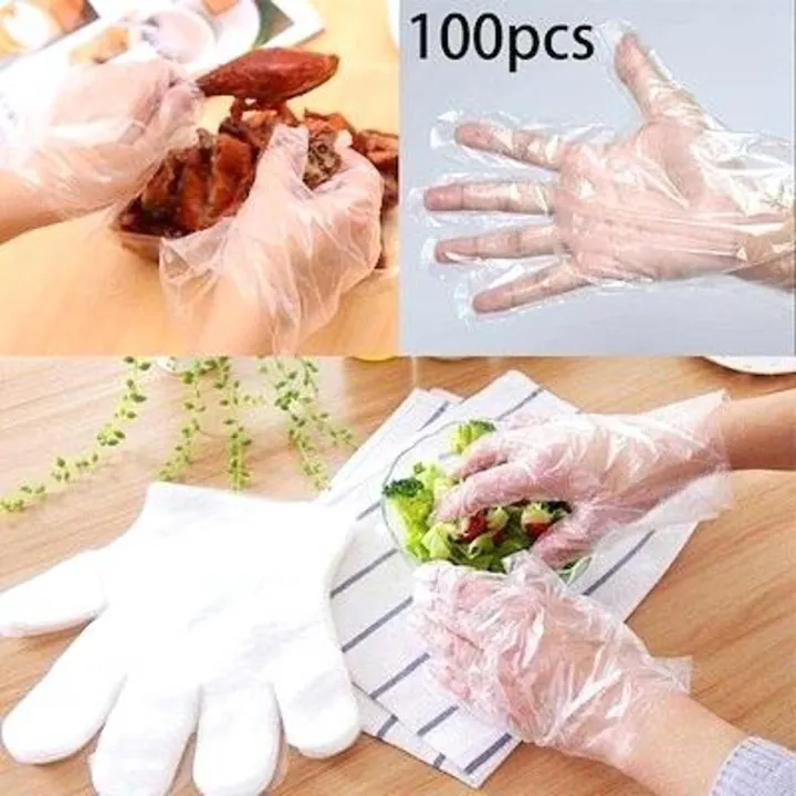 Disposable Gloves 100 Pcs Plastic Gloves for Kitchen Cooking Cleaning Safety Food Handling Daraz .bd