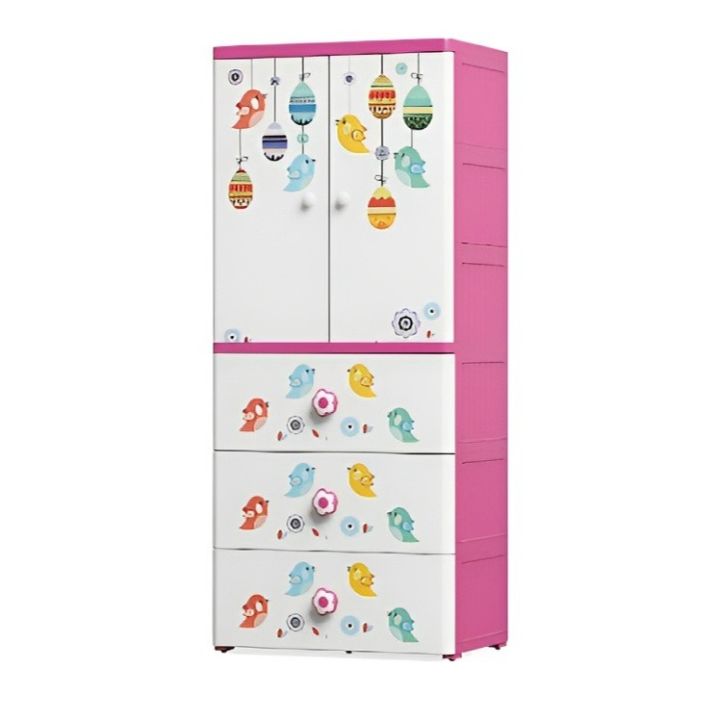 AKIJ Wardrobe & Almira Couple 3D Tweety With Lock | Daraz.com.bd