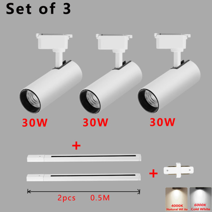 Led Spot Lights 30W Cob Spot Light For Ceiling Track Lamps 1 Set Indoor ...