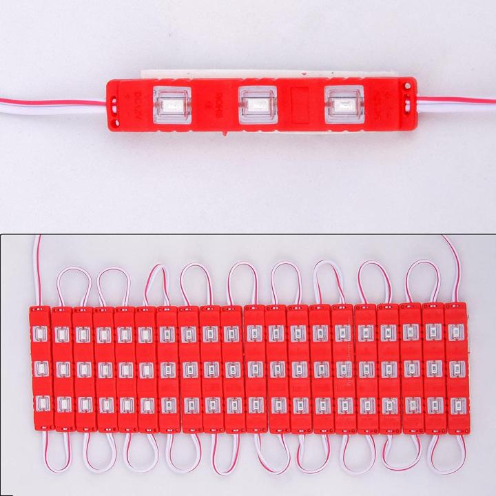 5psc Red DC 12V 3 LED Module Waterproof High Glow Light Strip | Daraz ...