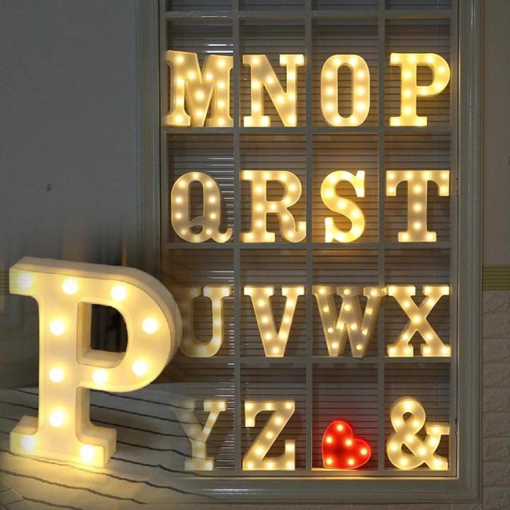 Alphabet Letter LED Lights Luminous Number Lamp Decor Night Light for ...