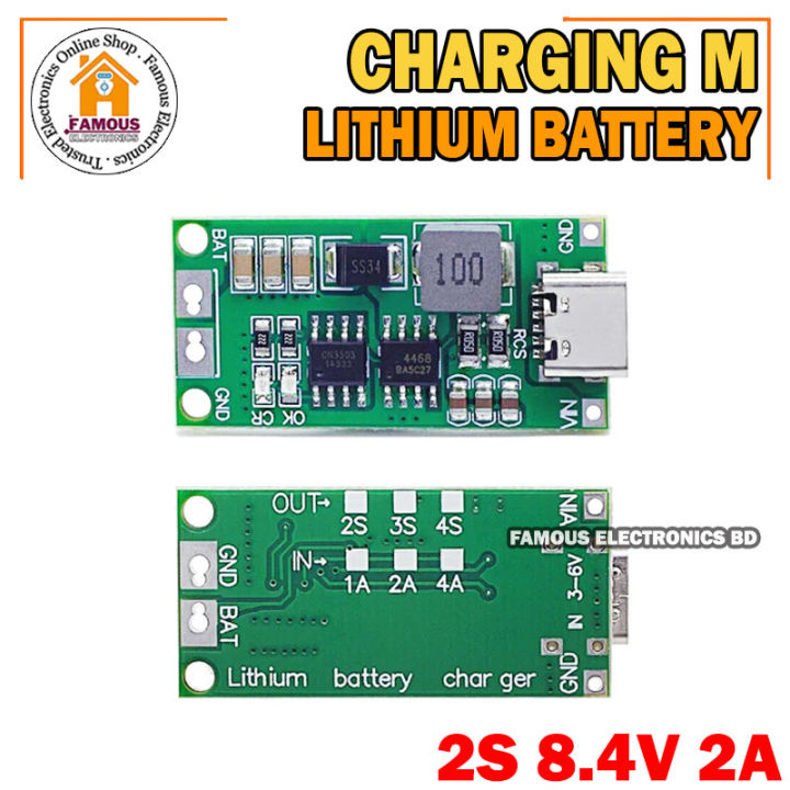 Multi-Cell 2S 2A Type-C To 8.4V Step-Up Boost Lipo- Polymer Li-Ion ...