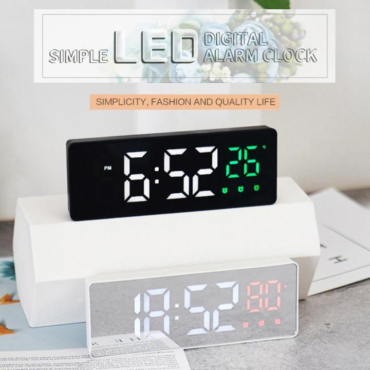 Multifunctional mirror mute LED electronic clock alarm clock desk clock ...