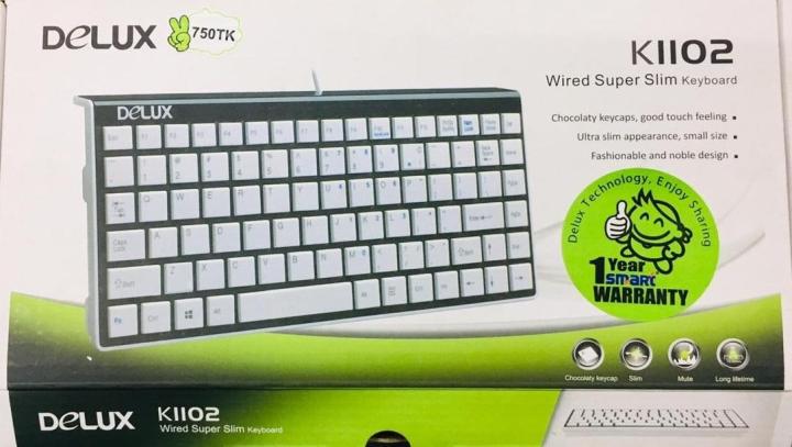 Black Delux K1102 Wired Mini Super Slim Keyboard | Daraz.com.bd