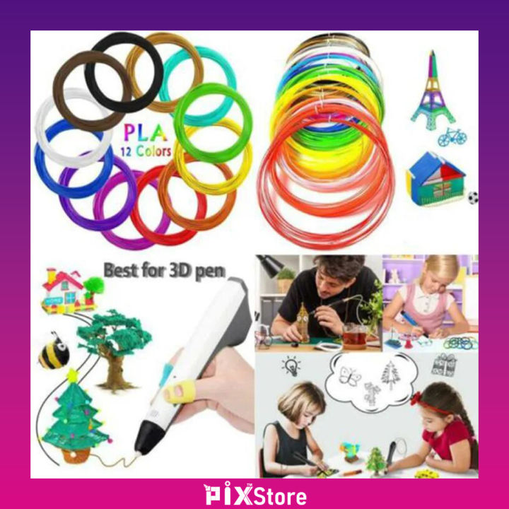 Pix 3d Printing Pen Filament- 3D Filament 1Roll 1.75mm Diameter and 5m ...