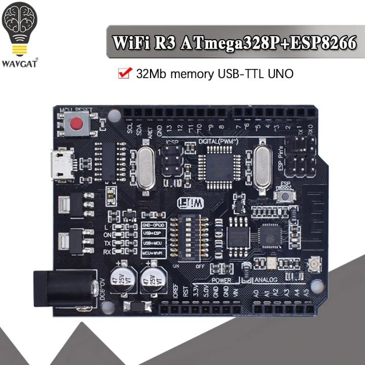 UNO R3 + ATmega328P+ESP8266 (32Mb memory) USB-TTL CH340G For Arduino ...
