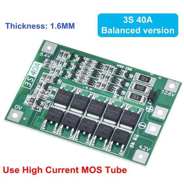 3s BMS 12V 40A Balanced Batiery 18650 Board Charger Protection Balance ...
