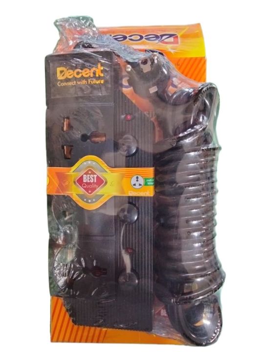 Decent Multiplug Extension 3 point Socket With 5\2 meter Cable multi ...