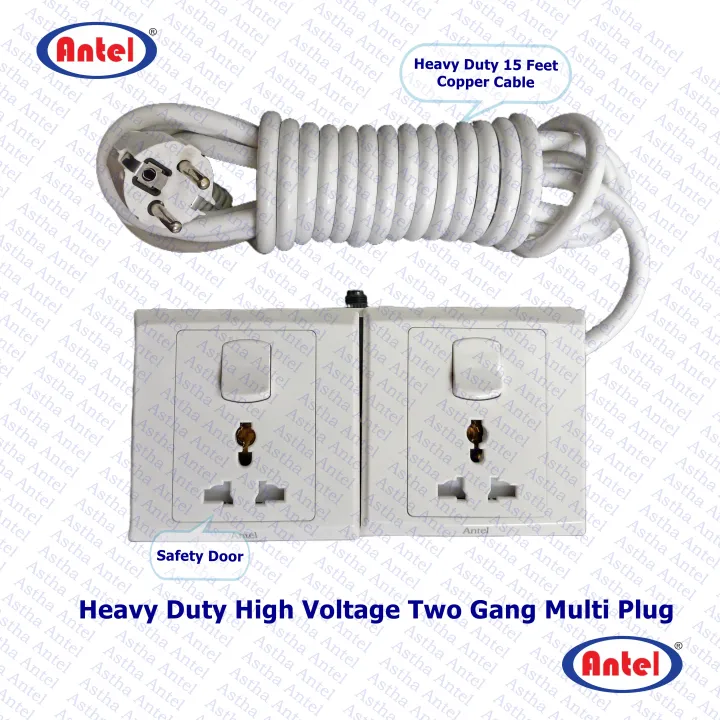 Multi Plug High Voltage Two Gang Extension 3 Pin Socket | Daraz.com.bd