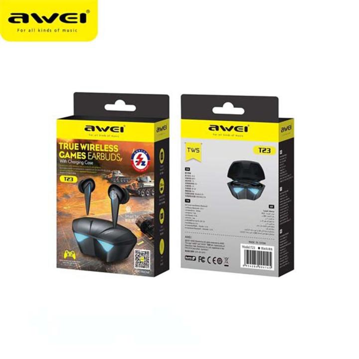 Awei T23 Tws Gaming True Wireless Gaming Bluetooth Headset With Cool ...