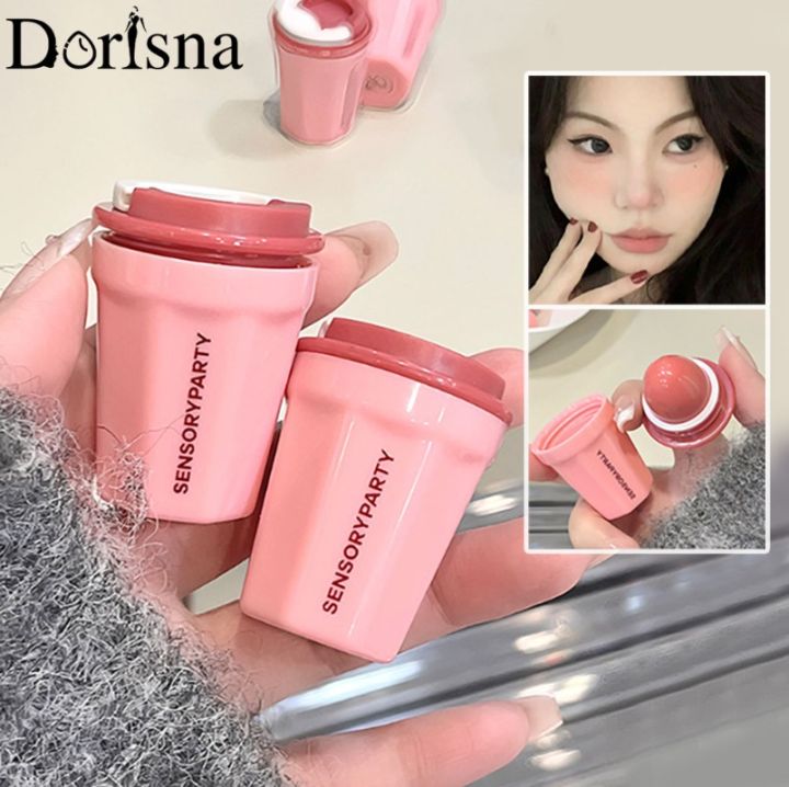 Dorisna Pink Coffee Cup Blush Stick Natural Cheek Makeup Waterproof ...