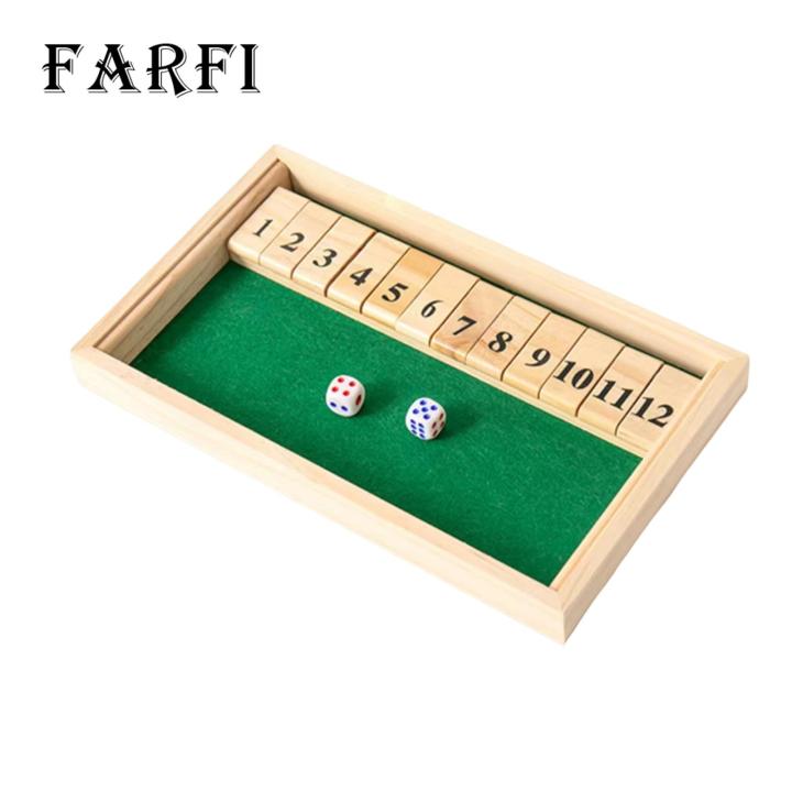 2-player Dice Game Traditional Wooden Shut the Box Game with 2 Dice Fun ...