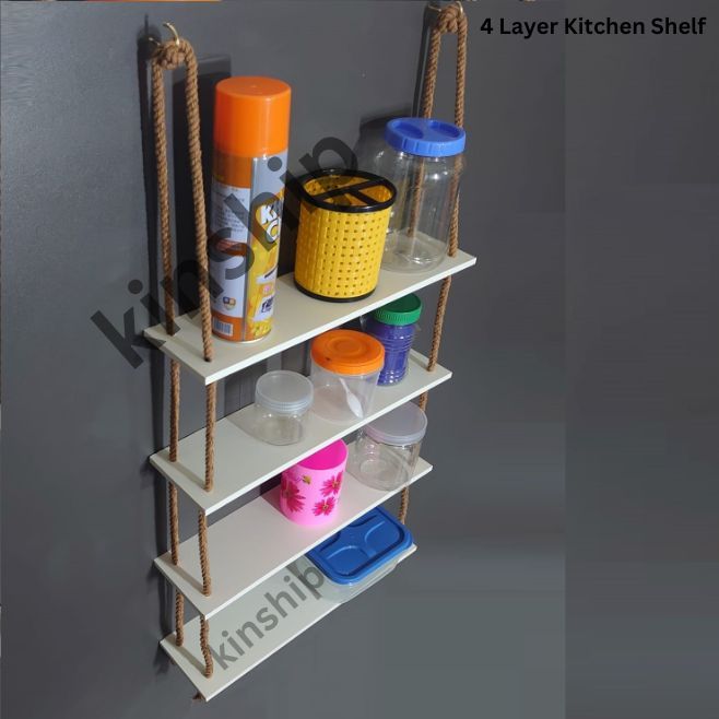1 Pcs 4 Layer Wall Hanging Kitchen Rack - Add Charm And Functionality ...