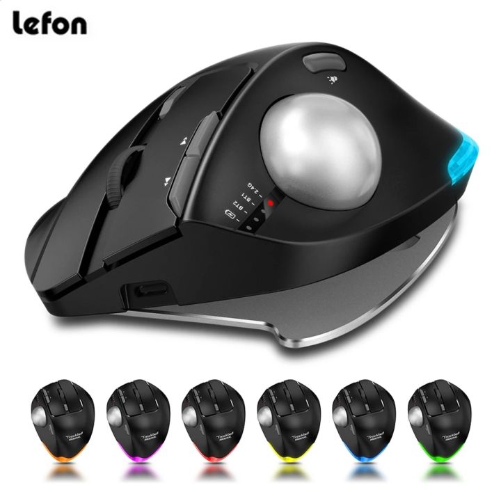 Lefon F33 Trackball Mouse Wireless Bluetooth Ergonomic Mouse 2.4G ...