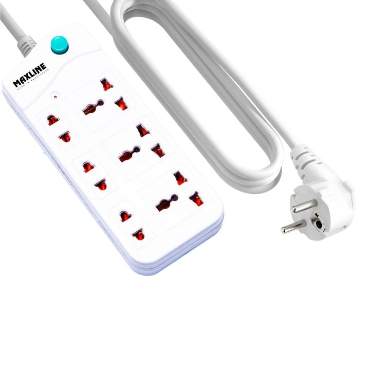 Maxline 6 Port Multi Extension Socket Model: ML-2013-8 Fit Cable ...