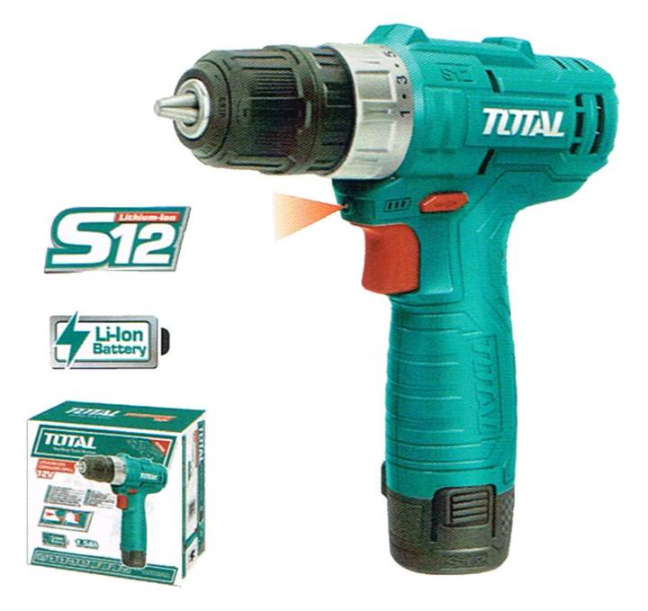 Total 12V Li-ion Cordless Powered Drill Machine | Daraz.com.bd