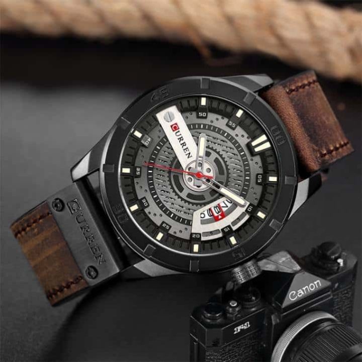 Inspired by CN Inspired by MEN 8301 Men’s PU Leather Quartz Waterproof ...
