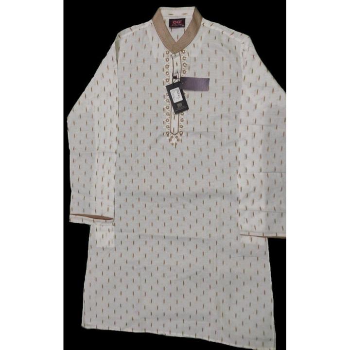 Beautiful Indian cotton Panjabi for Men With Hand Work Karchupi Kaj ...