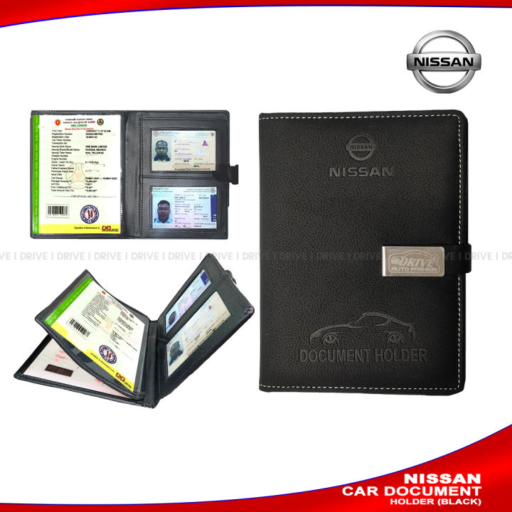 NISSAN Car Vehicle Documents Holder BLACK , CAR DOCUMENTS HOLDER,CAR PAPER BAG, DOCUMENT COVER ...