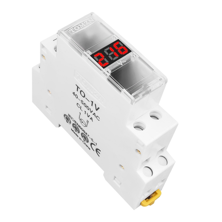 Din Rail Single Phase Voltage Meter AC 40-500V Modular Voltmeter Gauge ...