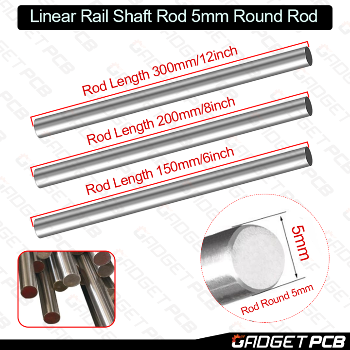 Linear Rail Shaft Rod 5mm Round Rod Length 150mm 200mm 250mm 300mm / 6 ...