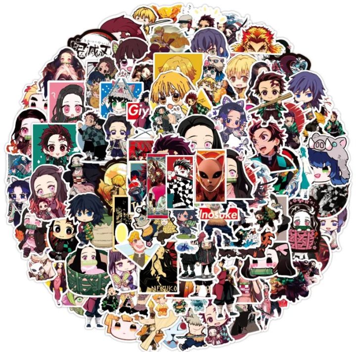 DS ANIME 60Pcs/Pack Demon Slayer Kimetsu No Yaiba PVC Waterproof ...