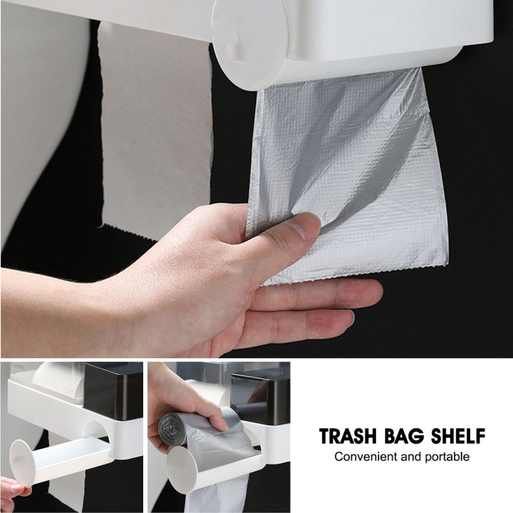 Wall Mounted Bath Bedding Toilet Paper Holder Tissue Paper Roll Storage ...